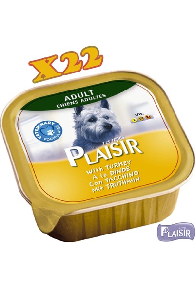 Plaisir Pate Hindi Etli Yaş Köpek Maması 150 gr x 22 Adet