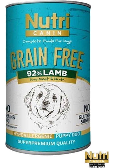 Nutri Canin Tahılsız Kuzu Etli & Tatlı Patatesli Yavru Köpek Konservesi 400 gr Nutri Canin Tahılsız Kuzu Etli & Tatlı Patatesli Yavru Köpek Konservesi 400 gr