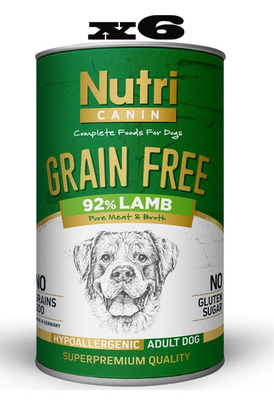 Nutri Canin Tahılsız Kuzu Etli & Tatlı Patatesli Köpek Konservesi 400 gr x 6 Adet Nutri Canin Tahılsız Kuzu Etli & Tatlı Patatesli Köpek Konservesi 400 gr x 6 Adet