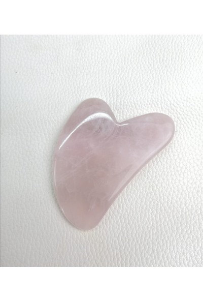Osmanlı Doğal Taş Kalpli Pembe Gua Sha Masaj Taşı