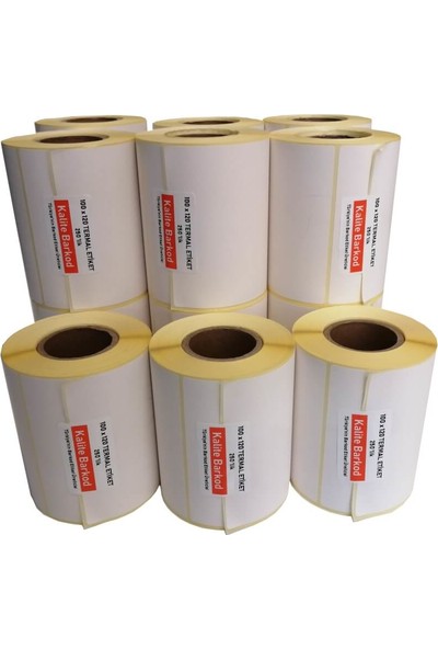 Kalite Barkod 100x120 Termal Etiket 10 Rulo Barkod Etiket