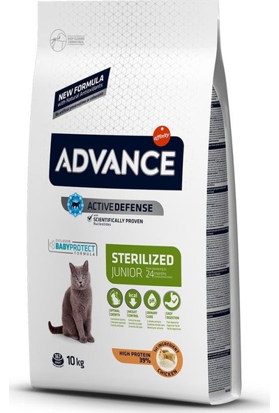 Advance Junior Sterilized Tavuklu Kısır Kedi Maması 10 kg Advance Junior Sterilized Tavuklu Kısır Kedi Maması 10 kg