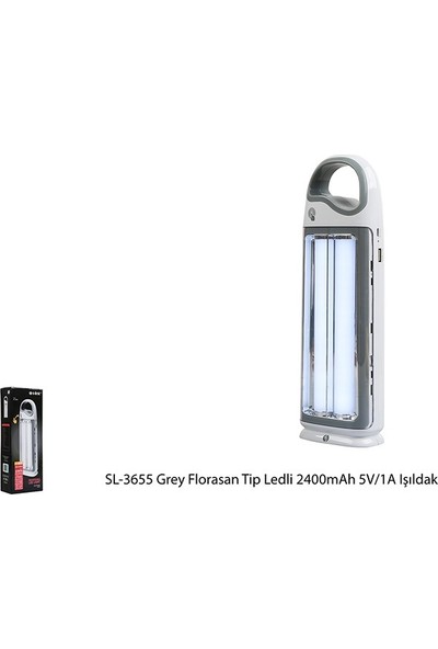 S-Link SL-3655 Grey Florasan Tip Ledli 2400 Ah 5V-1A 1+36 Ledli Işıldak S-Link SL-3655 Grey Florasan Tip Ledli 2400 Ah 5V-1A 1+36 Ledli Işıldak