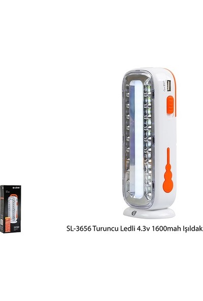 S-Link SL-3656 Turuncu 4.3V 1600 Ah (Tüp Içi 15 Smd) 20 Smd Ledli Işıldak