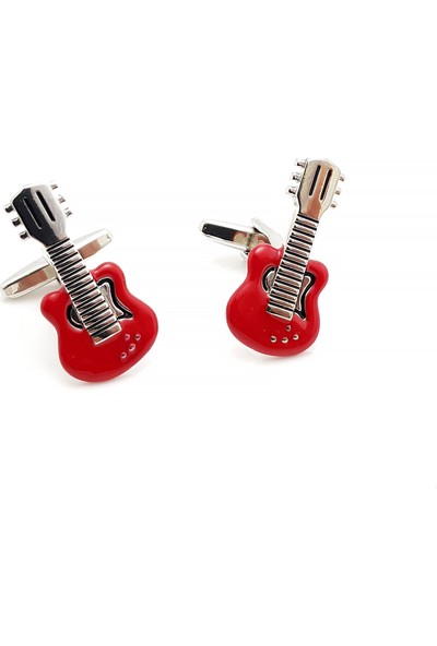Chavin Kırmızı Elektro Gitar Çelik Erkek Kol Düğmesi