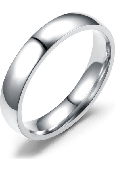 Chavin 4 mm Söz Nişan Gri Unisex Çelik Yüzük