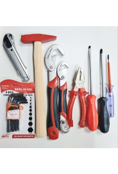 Makro Yapı 17 Parça El Aleti Set Her Eve Lazım Pense Çekiç Anahtar
