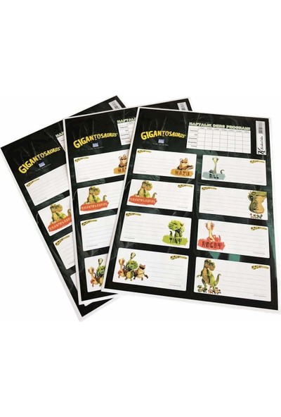 Keskin Color Giganto Saurus Okul Etiketi 3'lü