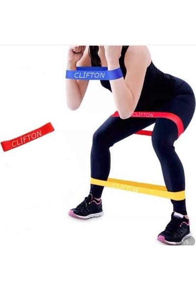 Clifton Latex Aerobik Band Pilates Yoga Fitness Squat Çalışma Lastiği Kırmızı