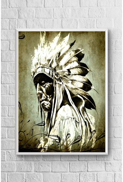 Giyense Dekoratif Beyaz Çerçeveli Duvar Tablosu