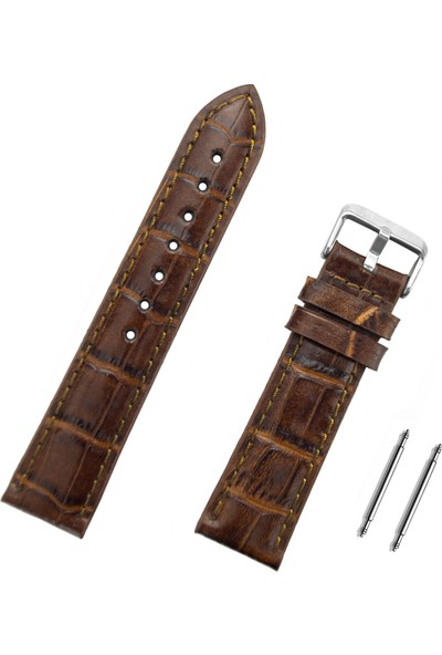 Chrono Kroko Deri Saat Kordonu Kayış Koyu Kahverengi 18 mm Chrono Kroko Deri Saat Kordonu Kayış Koyu Kahverengi 18 mm