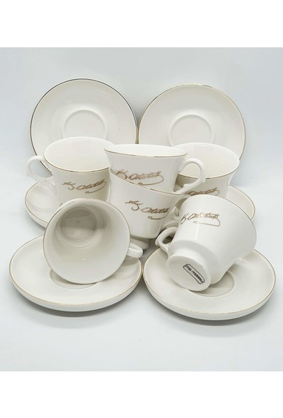 Ms Morry Atatürk Imzalı 12 Parça 6 Kişilik Porselen Beyaz Fincan Takımı Ms Morry Atatürk Imzalı 12 Parça 6 Kişilik Porselen Beyaz Fincan Takımı
