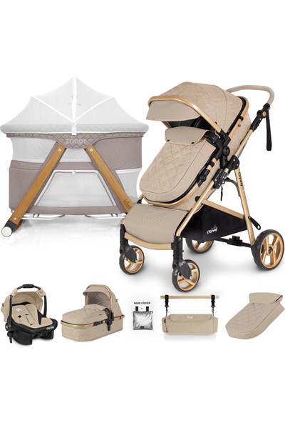 Kiwi 6 In 1 Yeni Doğan Paketi City Way Travel Sistem Bebek Arabası + Zoody Park Yatak Beşik Kiwi 6 In 1 Yeni Doğan Paketi City Way Travel Sistem Bebek Arabası + Zoody Park Yatak Beşik