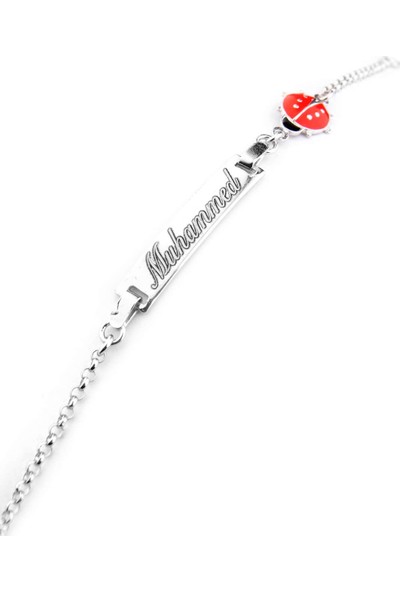 In Dubai Silver İsimli Erkek Çocuk Rodyum Gümüş Bileklik