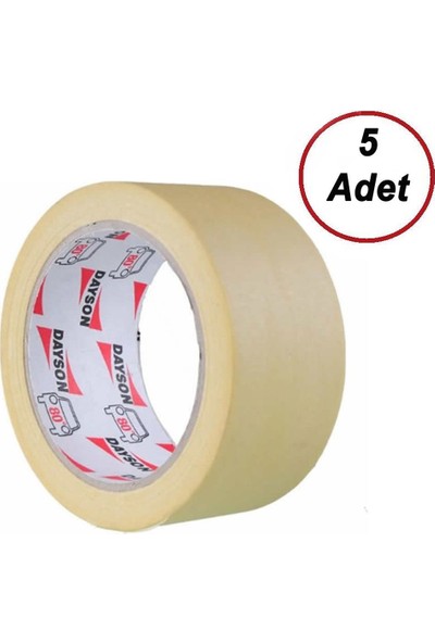 5 Adet Dayson Maskeleme Bandı Kağıt Bant 36 mm x 35 mt 5 Adet Dayson Maskeleme Bandı Kağıt Bant 36 mm x 35 mt