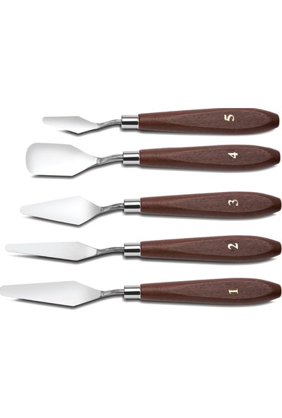 Hobialem Metal Spatula Seti,5 Li, Çelik Spatul, Akrilik, Yağlı Boya, Hobi Çalışmaları