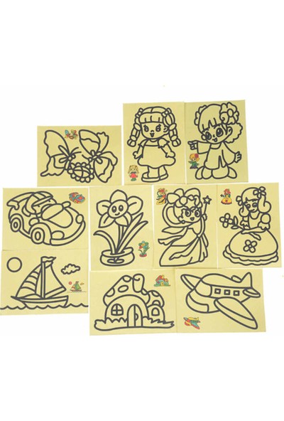 Hobialem 100 Adet, Büyük Boy, A4 Boyutunda, Kum Boyama Seti, Kum Boyama Çalışması