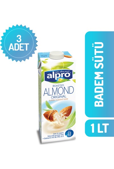 Alpro Badem Sütü 1 lt x 3'lü