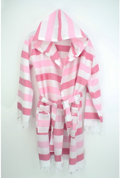 Bedinn Peştemal Bornoz Gökkuşağı Pembe-Beyaz Bedinn Peştemal Bornoz Gökkuşağı Pembe-Beyaz