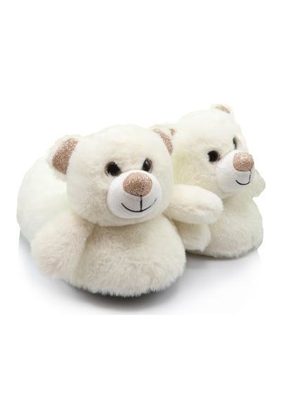 Twigy TT0753 Bear Beyaz Kadın Kışlık Panduf