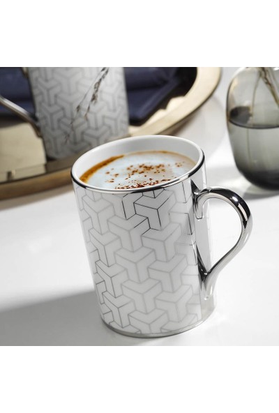 Kütahya Porselen 2 'li Kaplama Mug Platin