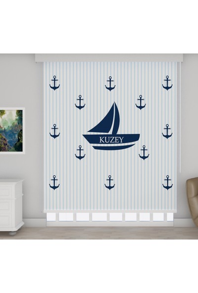 Tekstilnet Kişiye Özel Isimli Gemici Desen Temalı Baskılı Çocuk Odası Stor Perde KOMBİN-013 Tekstilnet Kişiye Özel Isimli Gemici Desen Temalı Baskılı Çocuk Odası Stor Perde KOMBİN-013