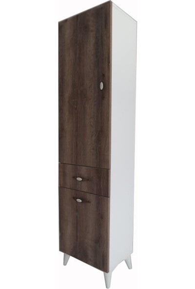 Ahşap Mobilya Sepetli ve Çekmeceli Çamaşır Dolabı