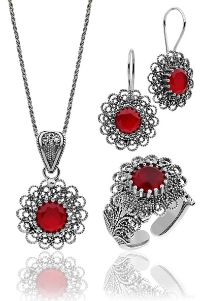 Hicret Kuyumculuk Kadın Otantik Telkari Gümüş Takım