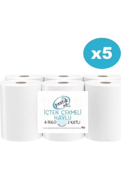 Pratik Soft Pratiksoft 5 Koli Içten Çekmeli Kağıt Havlu 30 Rulo Pratik Soft Pratiksoft 5 Koli Içten Çekmeli Kağıt Havlu 30 Rulo