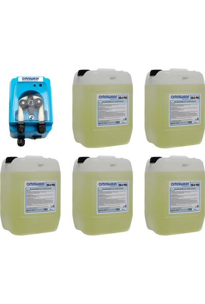 Omniwash Sd-6 Pro 5 x 20 Lt Endüstriyel Bulaşık Makine Deterjanı + Omn-6 Deterjan Pompası