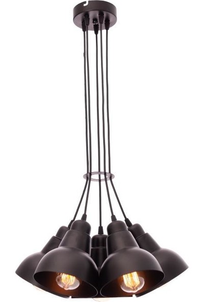 Umur Aydınlatma Lav 5'li Siyah Sarkıt Avize