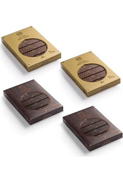Kuvertür Bitter Çikolata (2) ve Sütlü Çikolata (2) 250g 4'lü Set (4x250g) Glutensiz Kuvertür Bitter Çikolata (2) ve Sütlü Çikolata (2) 250g 4'lü Set (4x250g) Glutensiz
