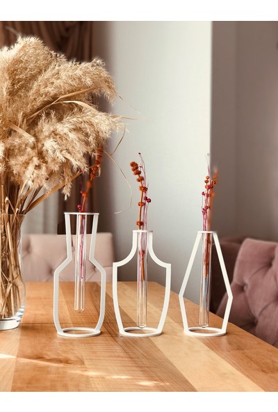 Thorqtech Lisa 3 Lü Set Dekoratif Metal Vintage Vazo