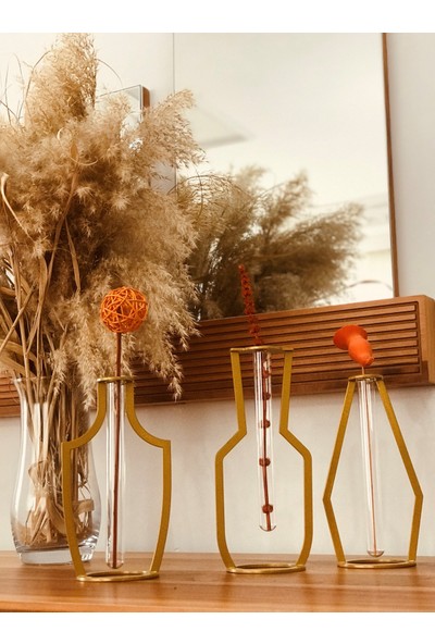 Thorqtech Lisa 3 Lü Set Dekoratif Metal Vintage Vazo Thorqtech Lisa 3 Lü Set Dekoratif Metal Vintage Vazo