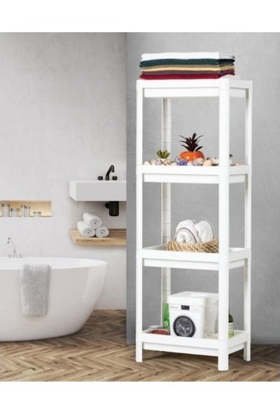 Nandy Home 4 Katlı Banyo, Mutfak, Balkon Raf Ünitesi Beyaz Nandy Home 4 Katlı Banyo, Mutfak, Balkon Raf Ünitesi Beyaz