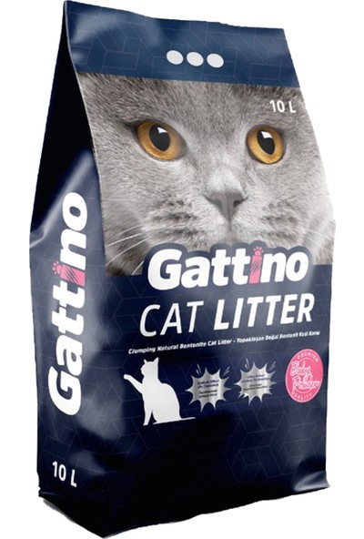 Gattino Bebek Pudrası Kokulu İnce Taneli Kedi Kumu 10 lt