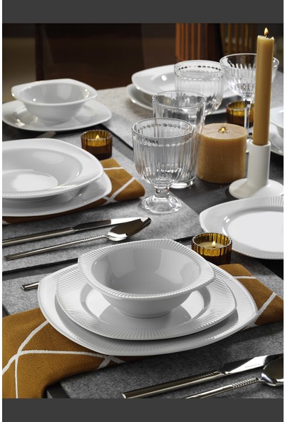 Kütahya Porselen Çisil 24 Parça Yemek Takımı