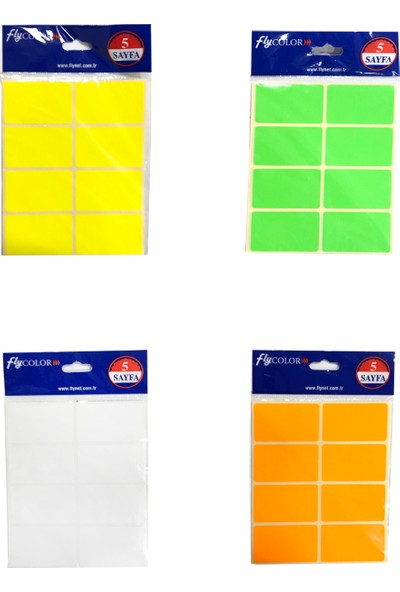 Fly Color Renkli Etiket Seti 5 Sayfa 4 Renk 160'lı Fly Color Renkli Etiket Seti 5 Sayfa 4 Renk 160'lı