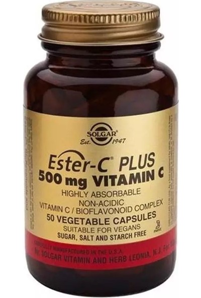 Solgar Ester-C Plus 500 Mg 50 Kapsül Solgar Ester-C Plus 500 Mg 50 Kapsül