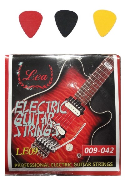 Lea LE09 Elektro Gitar Teli + 3 Adet Alice Pena