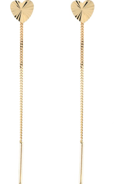 Balkan Kalp Plaka Zincir Küpe