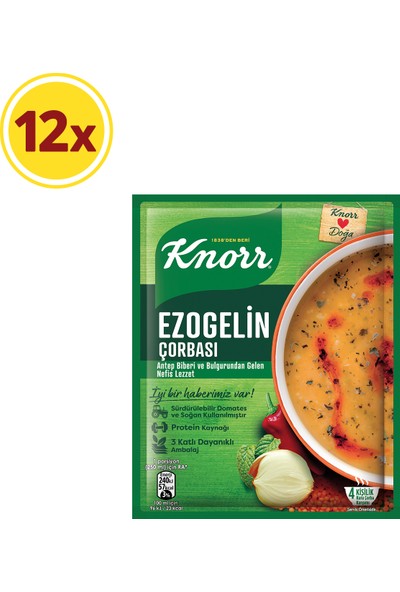 Knorr Klasik Çorba Serisi Ezogelin Çorbası 65 gram 12'li Paket