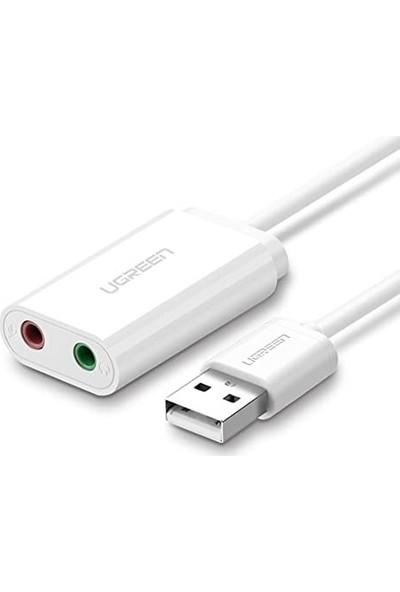 Ugreen Harici 3.5mm USB Ses Kartı Beyaz