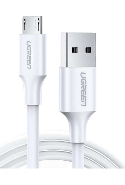 Ugreen Micro USB Data ve Şarj Kablosu Beyaz 1 Metre Ugreen Micro USB Data ve Şarj Kablosu Beyaz 1 Metre