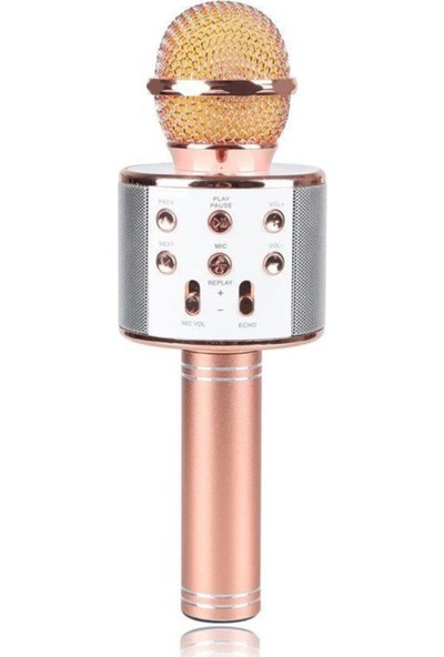 Wster WS-858 Karaoke Wireless Mikrofon - Dahili Hoparlör - Bluetooth & USB - Wster WS-858 Karaoke Wireless Mikrofon - Dahili Hoparlör - Bluetooth & USB -