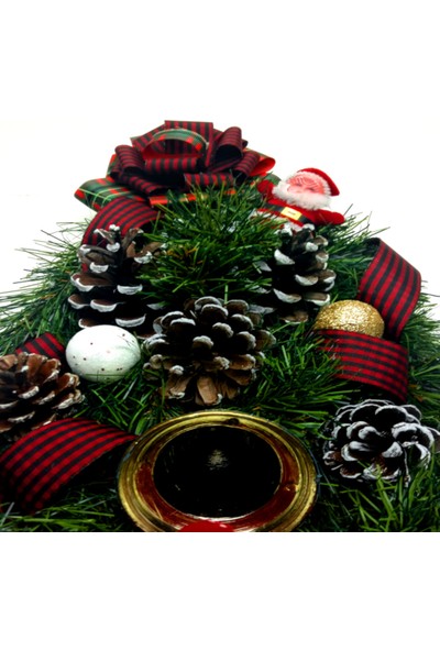 Ferah Design Yılbaşı Kapı Süsü, Çam Ağaç Dallı Kozalaklı Fiyonklu Ferah Design Yılbaşı Kapı Süsü, Çam Ağaç Dallı Kozalaklı Fiyonklu