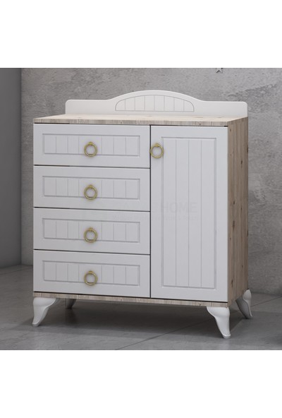 Garaj Home Sude Membran Country Şifonyer - Beyaz