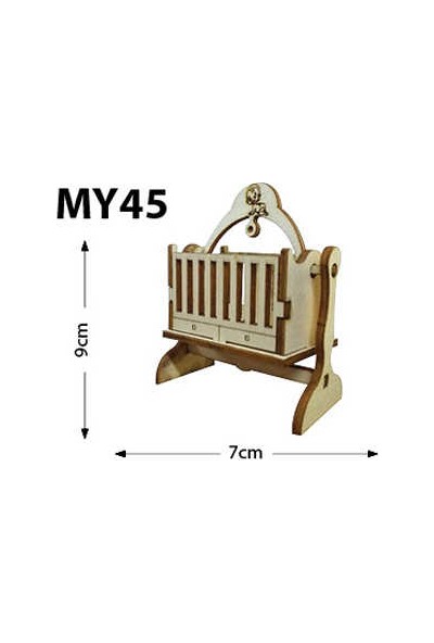 Artebella MY45 Minyatür Sallanan Beşik Ahşap Obje