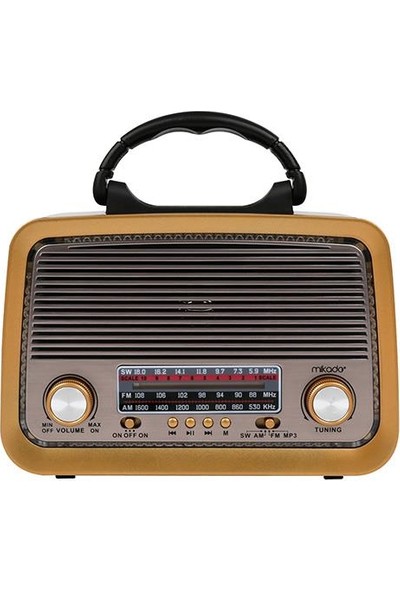 Mikado Mdr-99 Ahşap Usb-Tf Destekli Bluetooth Fm/am/sw Klasik Radyo Mikado Mdr-99 Ahşap Usb-Tf Destekli Bluetooth Fm/am/sw Klasik Radyo