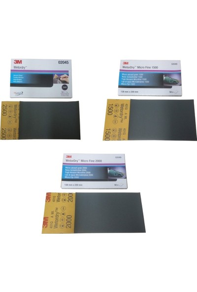 3m 401Q Wetor Dry 1500-2000-2500 Su Zımparası 3'lü Set 138X230MM 3m 401Q Wetor Dry 1500-2000-2500 Su Zımparası 3'lü Set 138X230MM